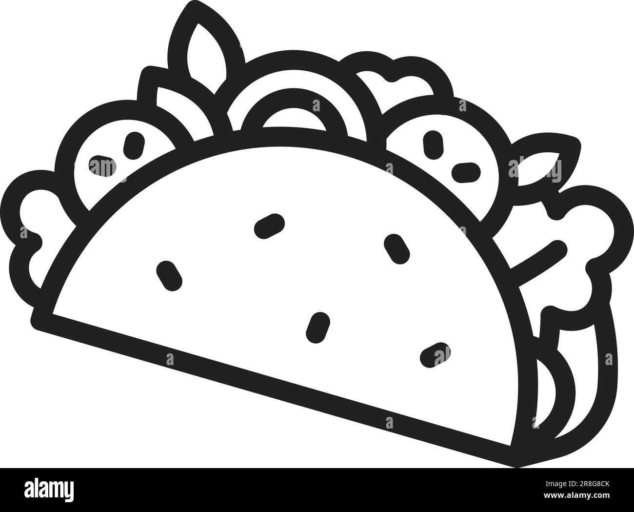 Tasty taco icon outline Stock Vector Images - Alamy