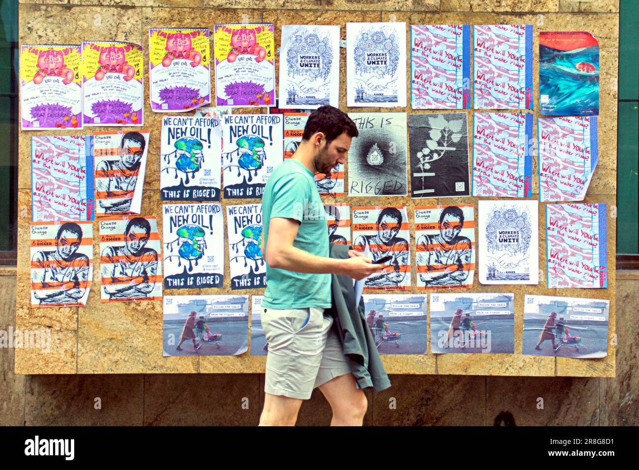 Glasgow, Scotland, UK 21st June, 2023. Just stop oil poster protest ...