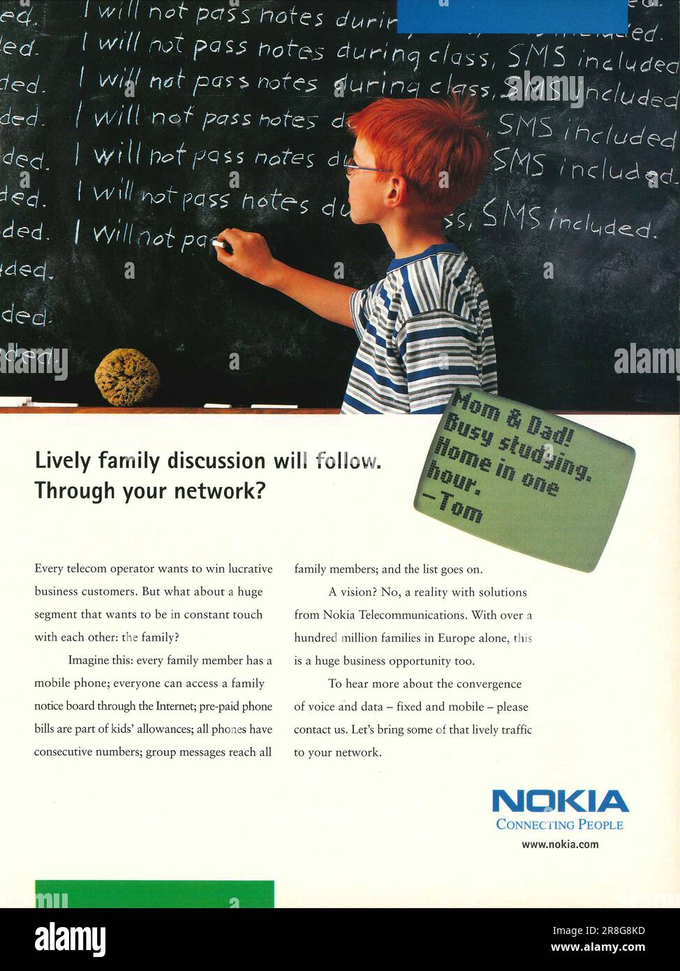 NOKIA Connecting People advert in a magazine 1999 Stock Photo - Alamy