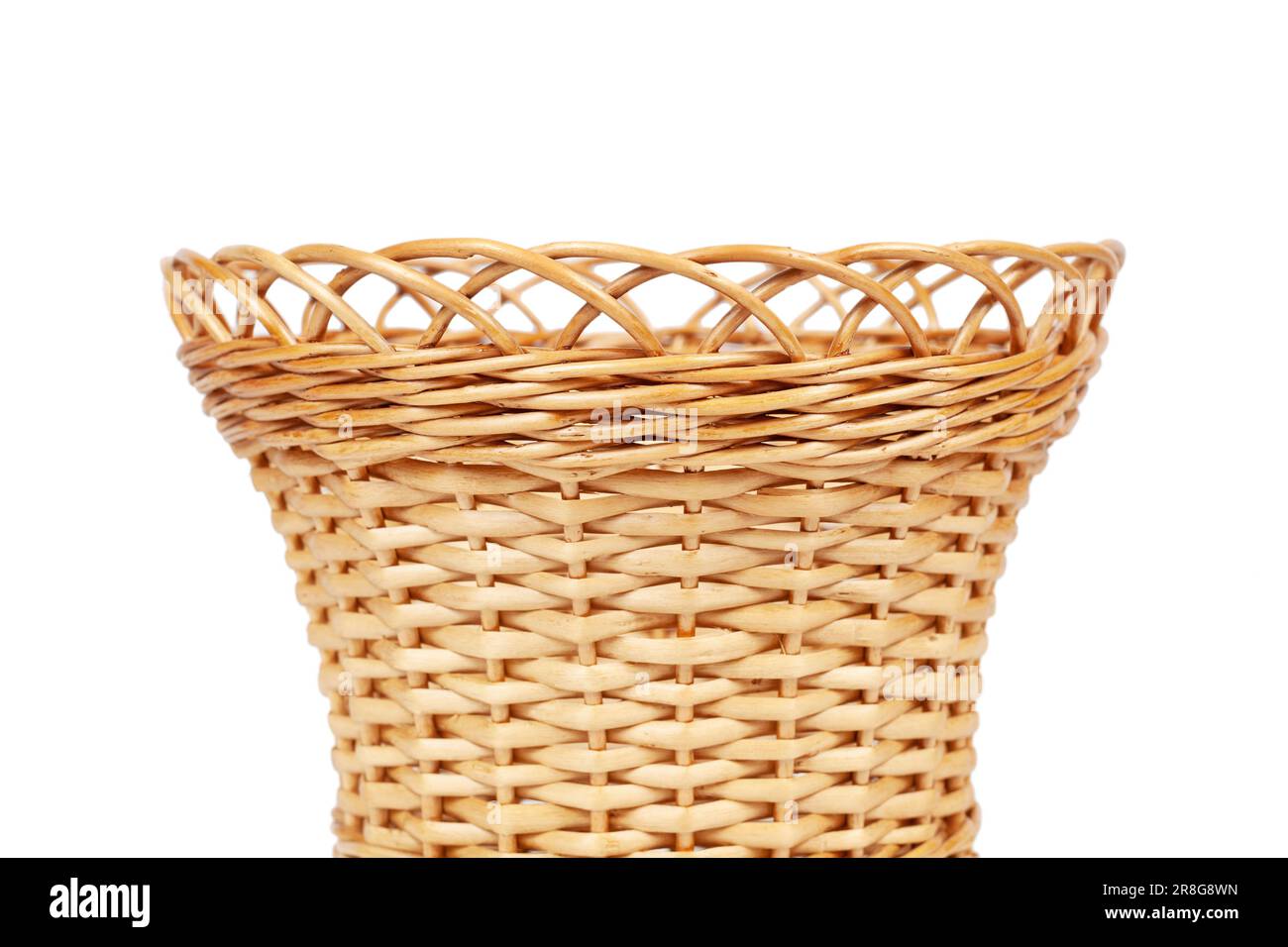 Wicker basket without a handle on a white background Stock Photo - Alamy
