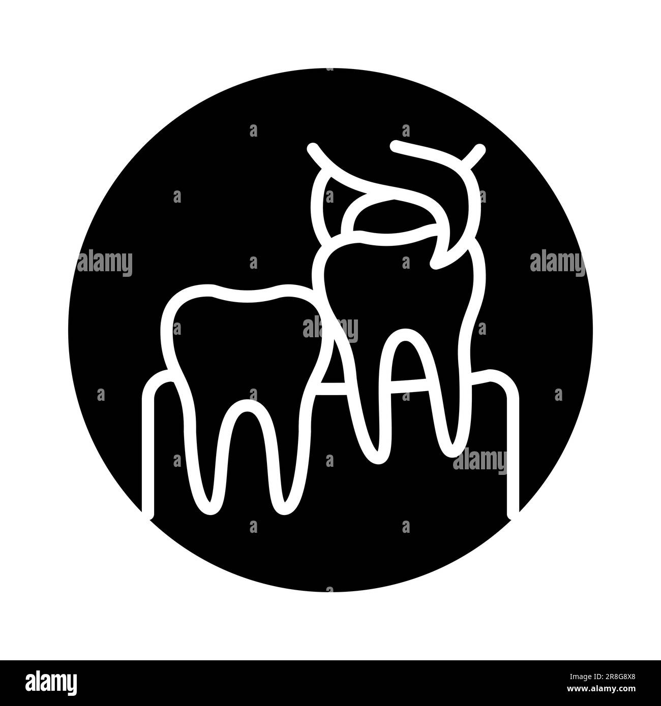 Wisdom tooth extraction color line icon. Isolated vector element ...