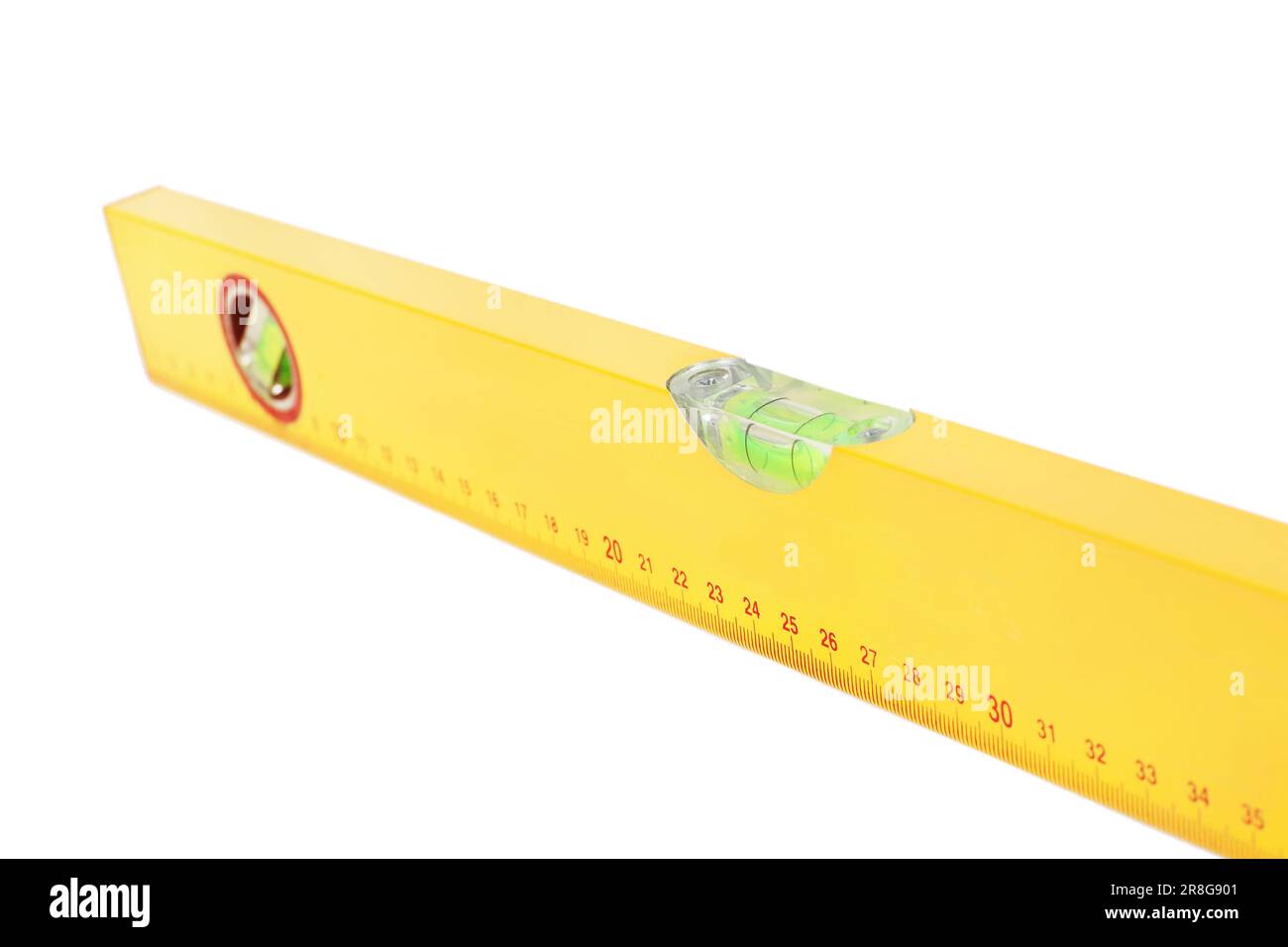 Building level in yellow color isolated on white background Stock Photo ...