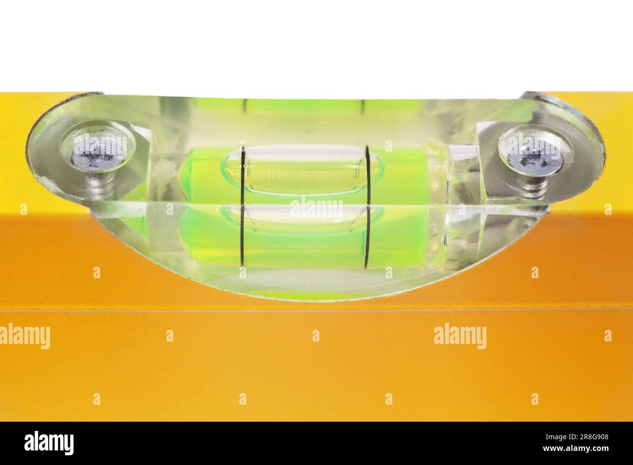 Building level in yellow color isolated on white background Stock Photo ...