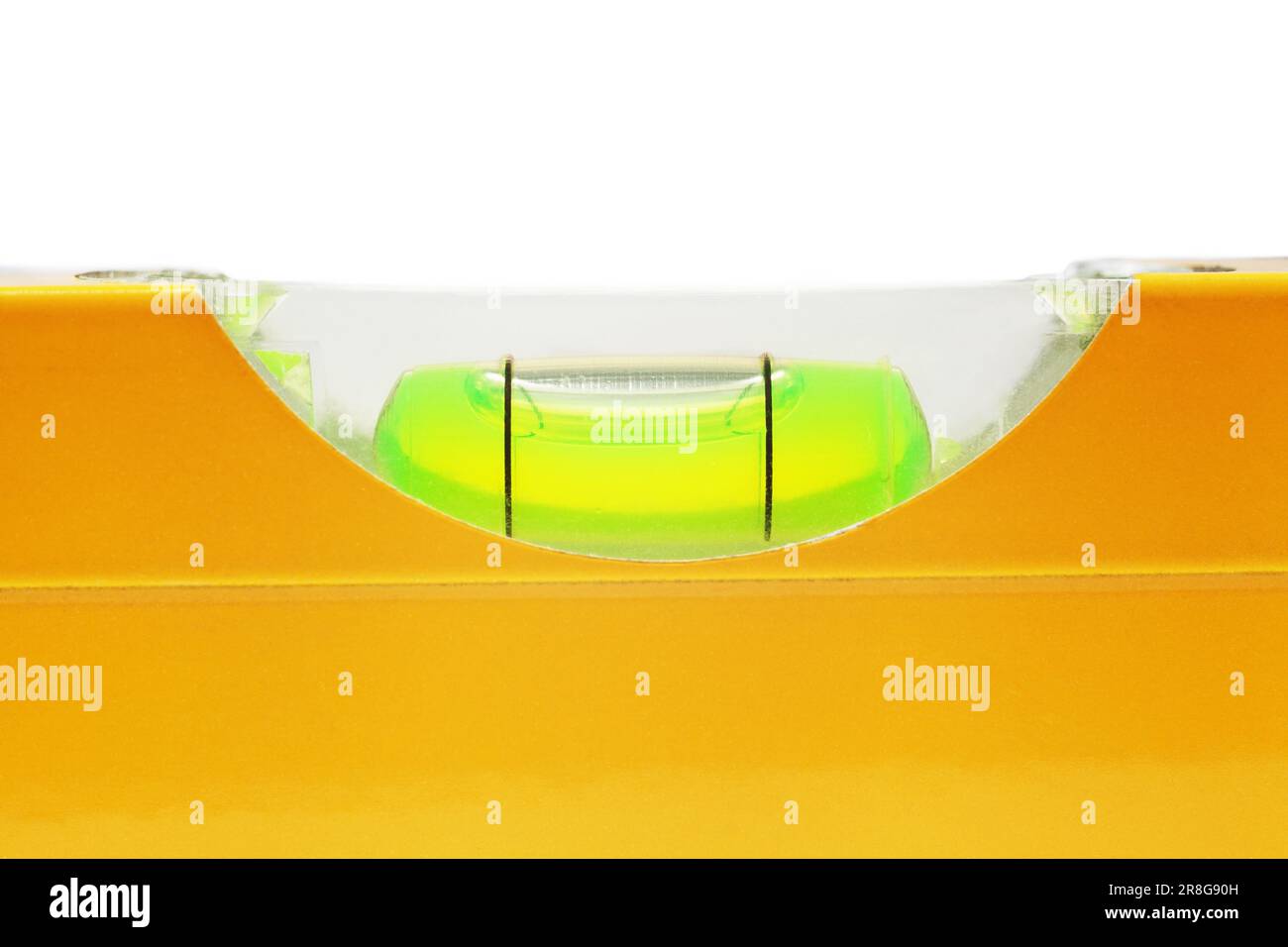 Building level in yellow color isolated on white background Stock Photo ...