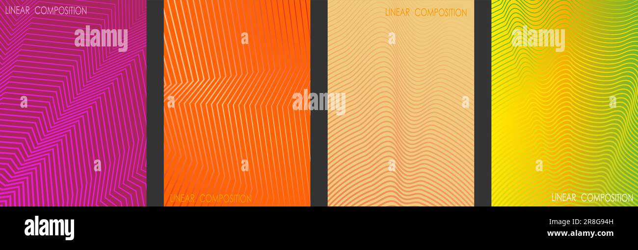 Colorful linear composition. A set of layouts for the design of banners ...