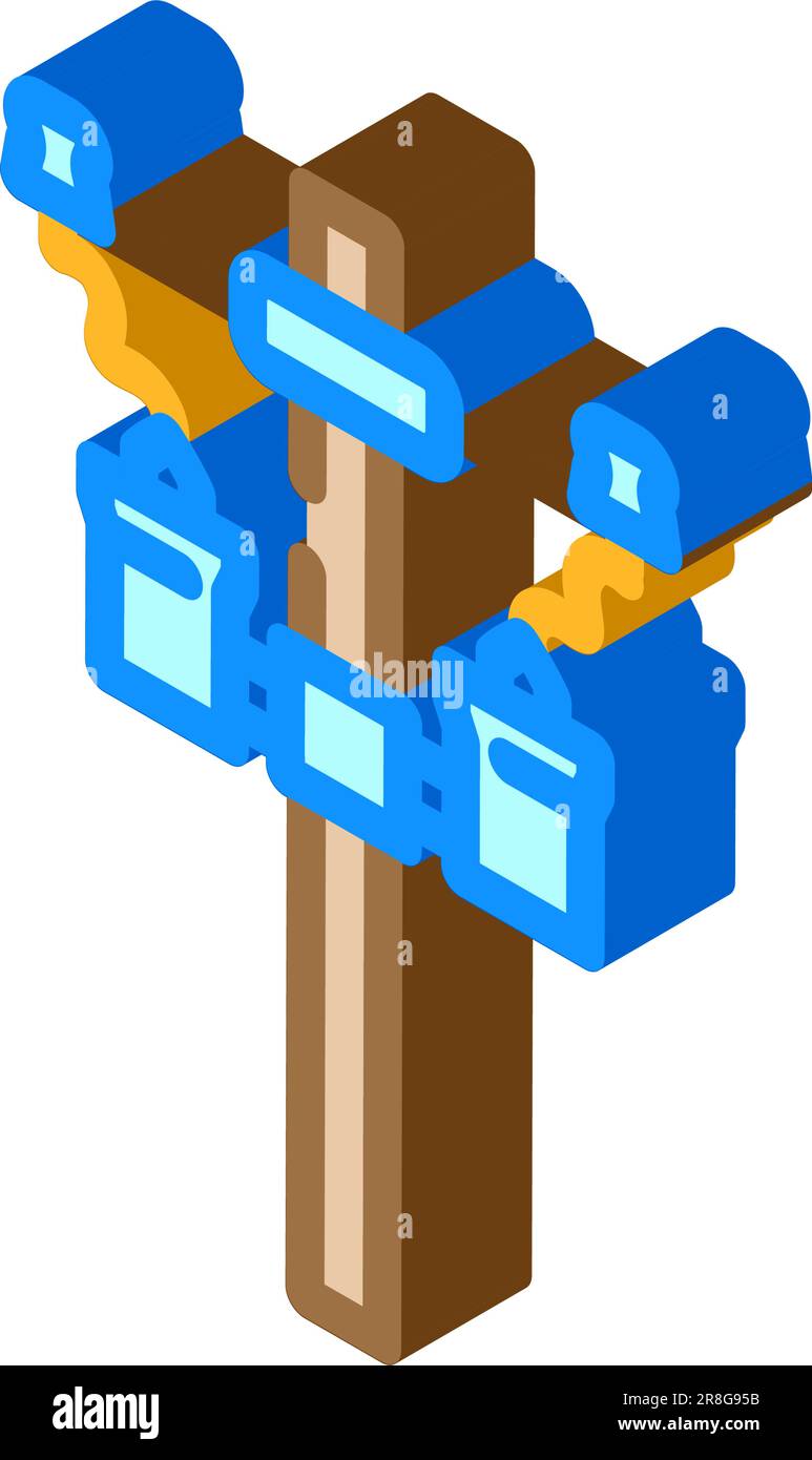 electric utility pole electrical engineer isometric icon vector ...