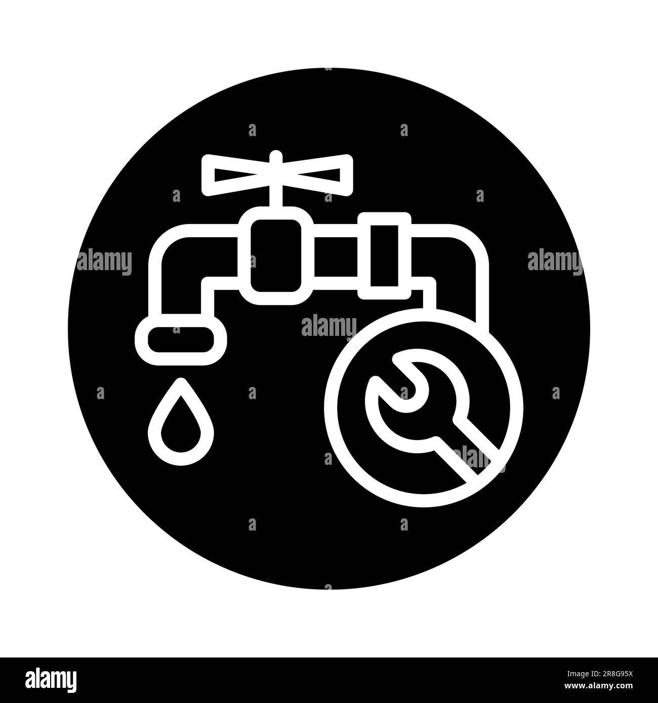 Install plumbing color line icon. Handyman service. Isolated vector ...