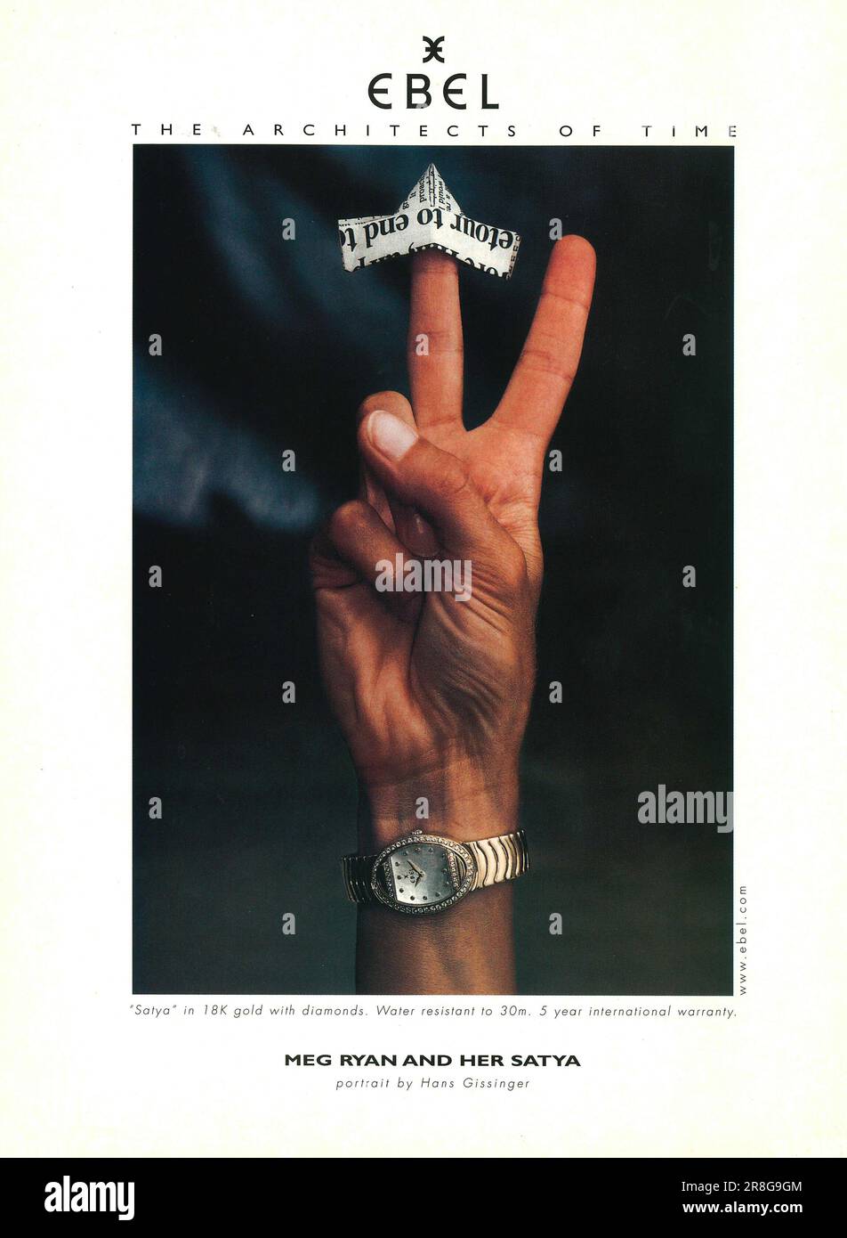 EBEL Satya watch advert - Meg Ryan and her Satya - in a magazine 1999 ...