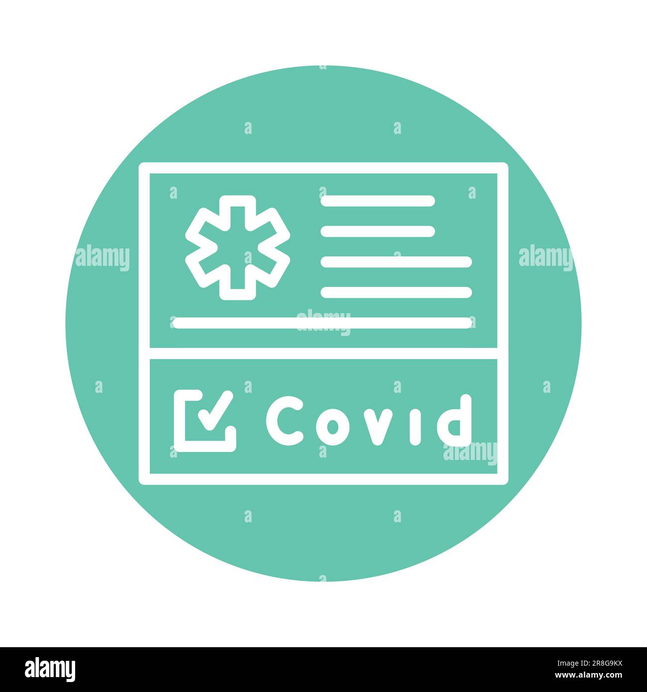 Medical certificate of vaccination covid color line icon. Isolated ...
