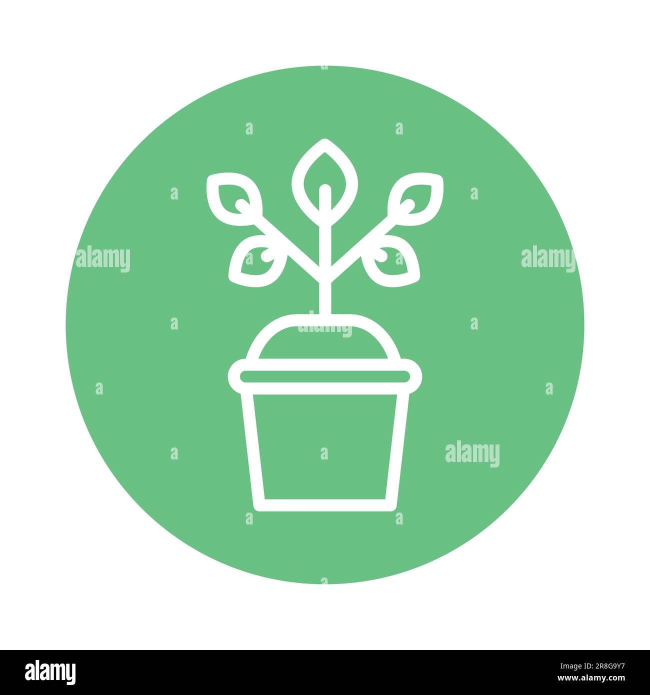 Plant in pot color line icon. Isolated vector element. Outline ...