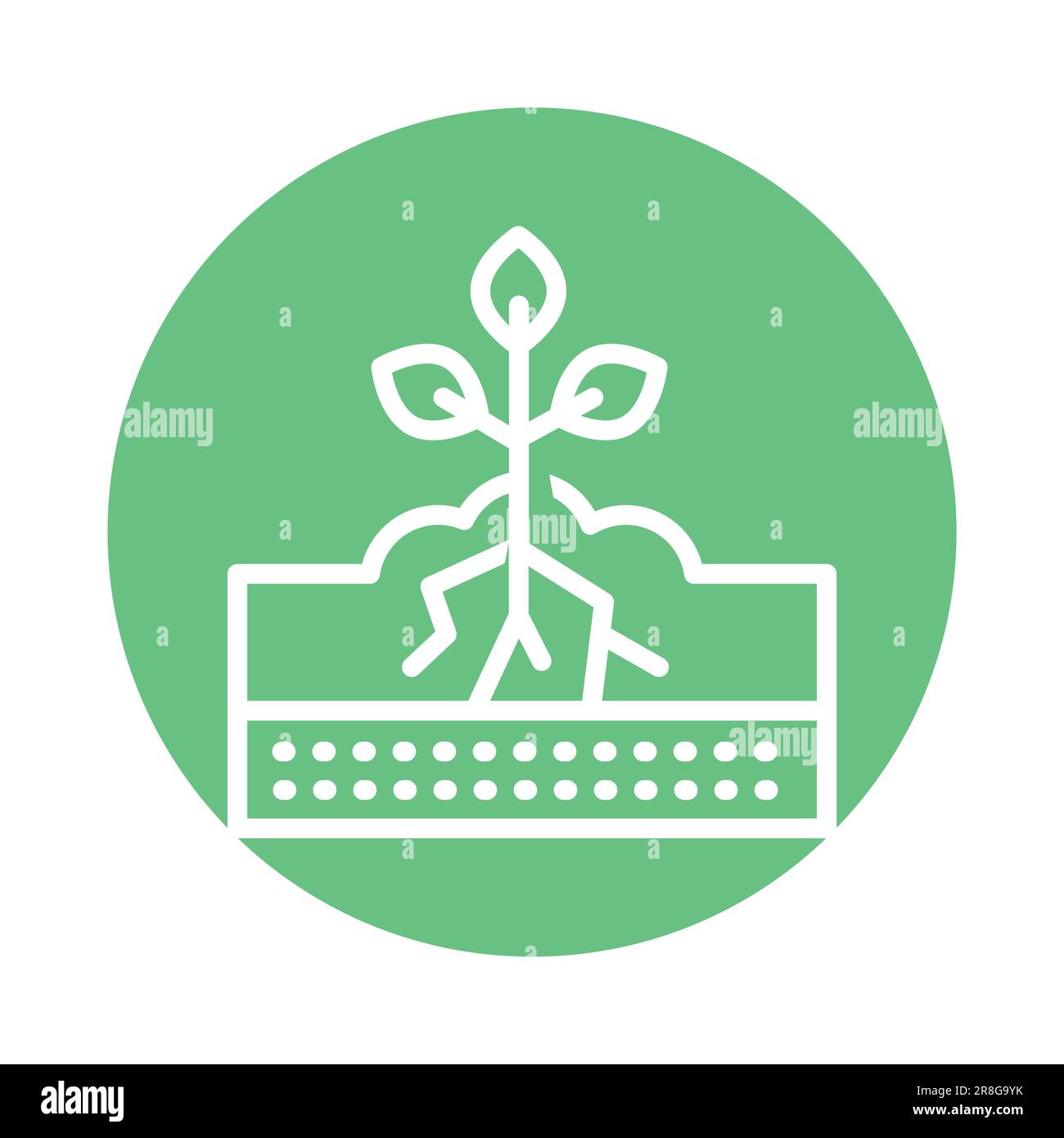 Watering soil color line icon. Isolated vector element. Outline ...