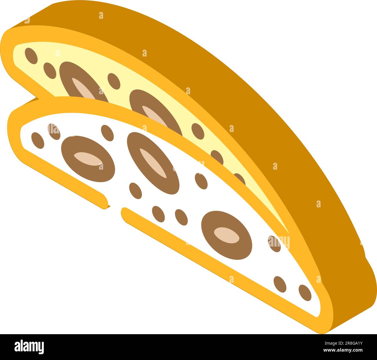 almond biscotti food snack isometric icon vector illustration Stock ...
