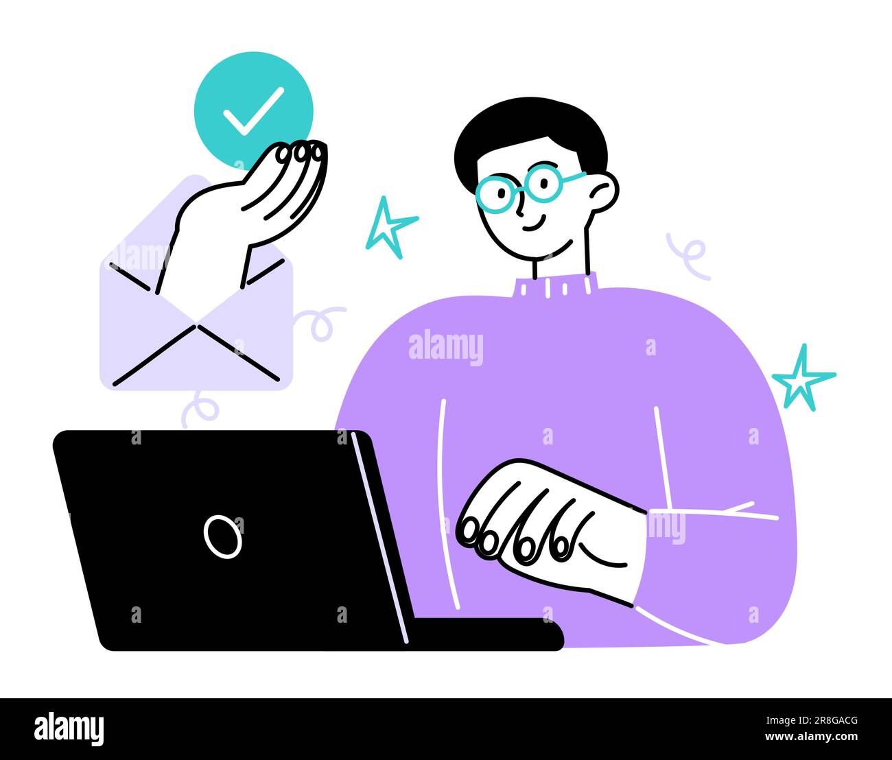 Programmer typing on computer Stock Vector Images - Alamy