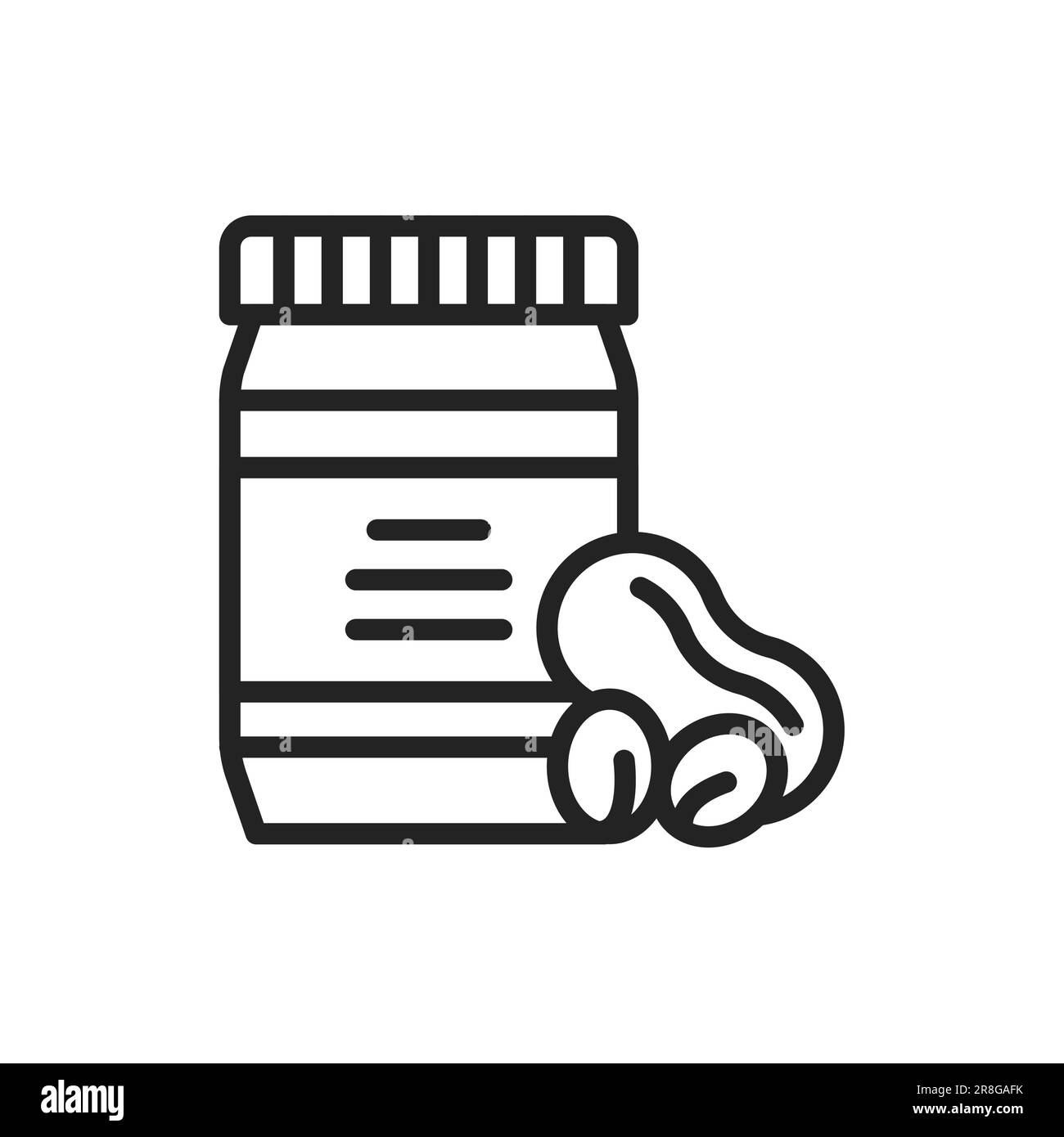 Peanut paste color line icon. Isolated vector element. Outline ...