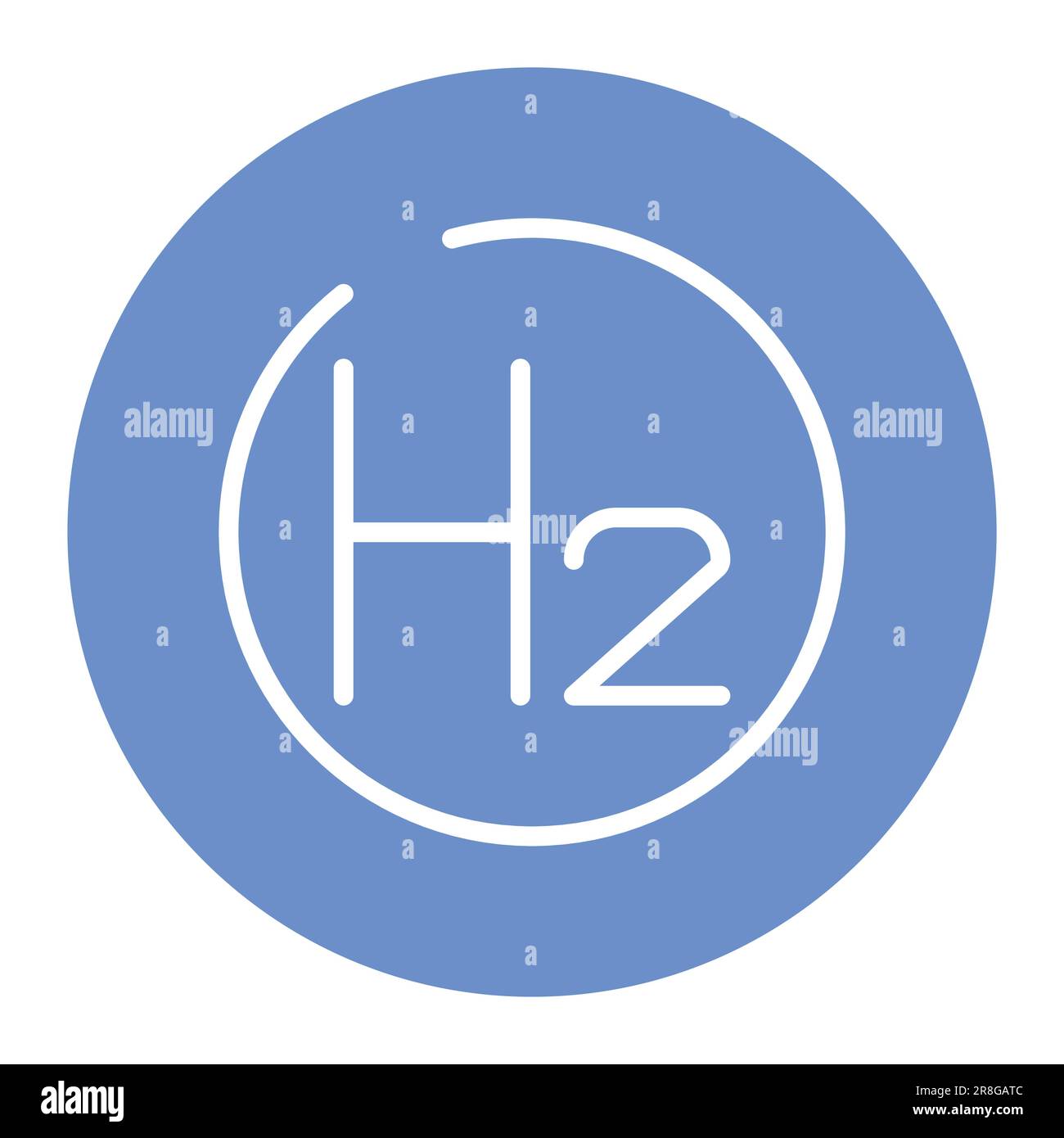 H2 color line icon. Hydrogen energy. Isolated vector element. Outline ...