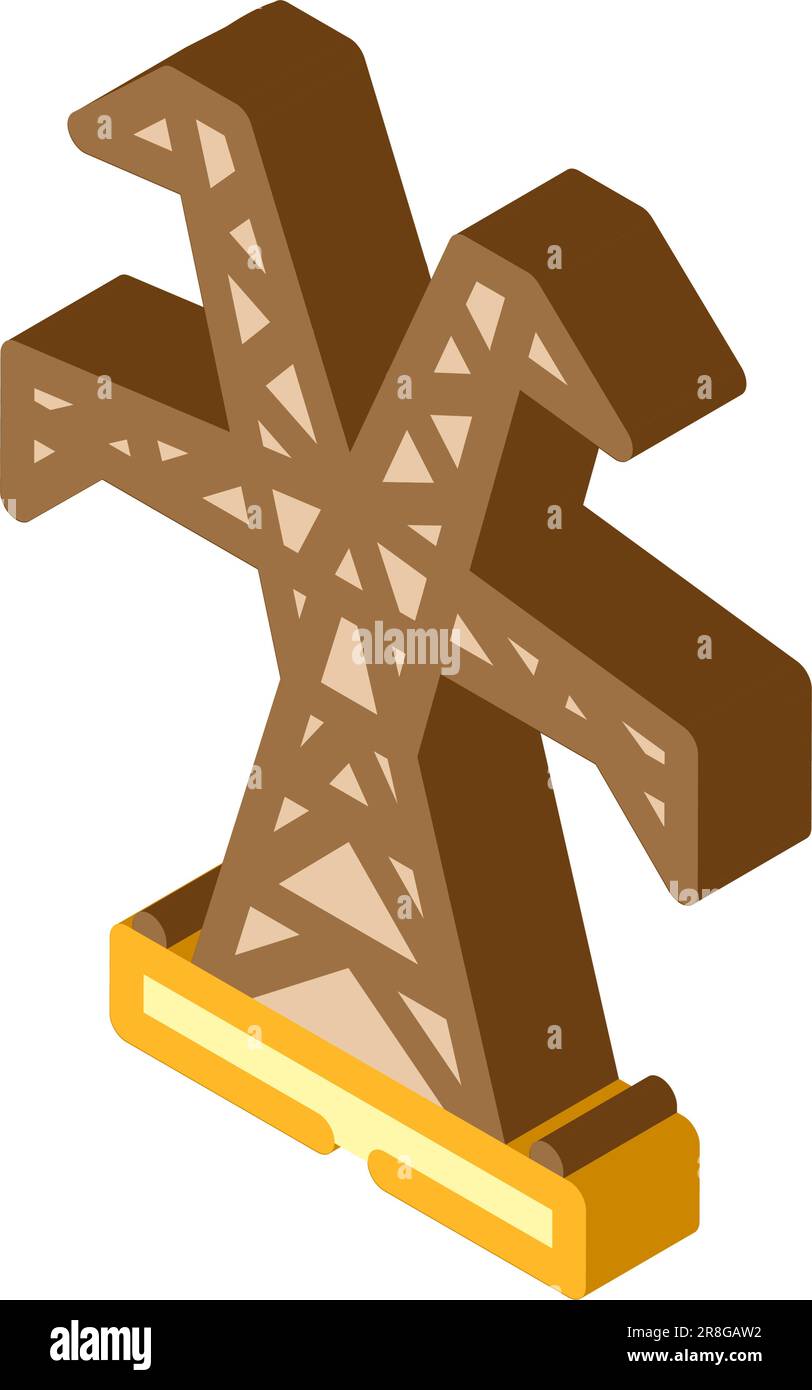 high voltage transmission line isometric icon vector illustration Stock ...