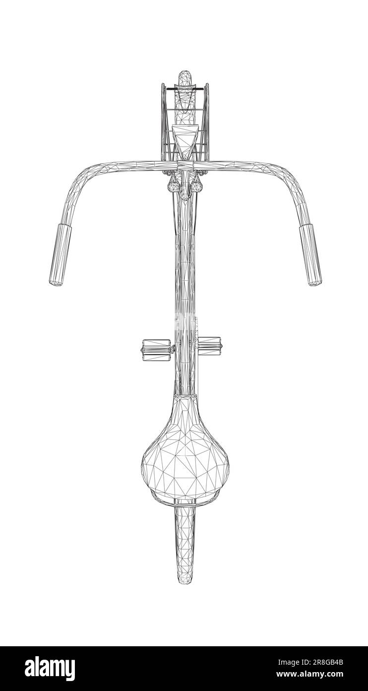 Wireframe vintage bicycle, vector. Black and white retro bicycle. 3D ...