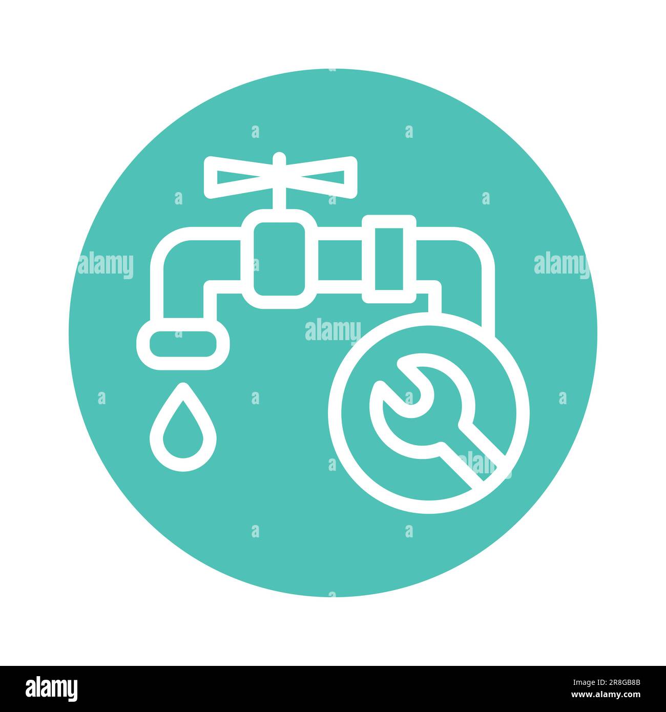 Install plumbing color line icon. Handyman service. Isolated vector ...