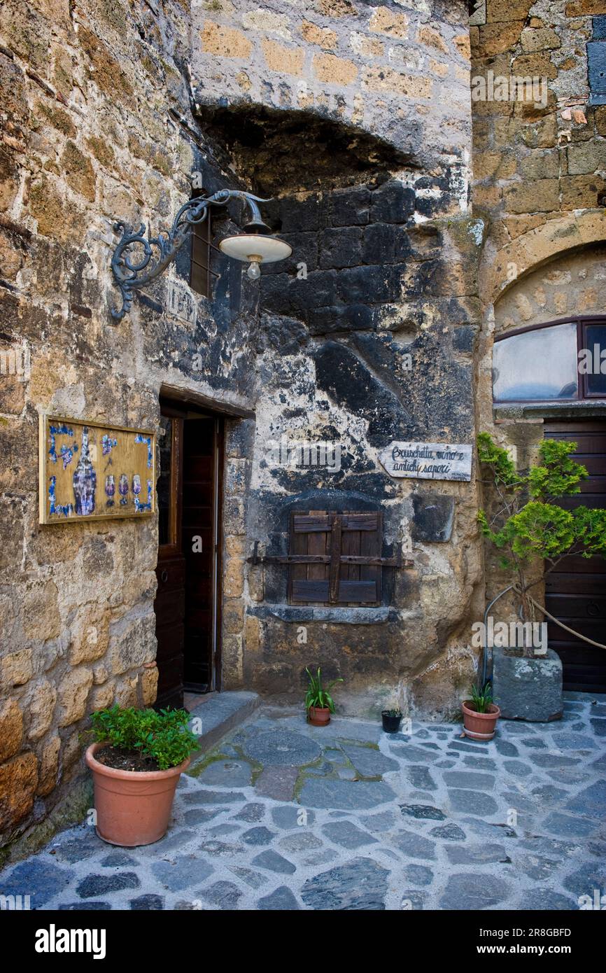 Antico Frantoio Restaurant, Civita Di Bagnoregio, Lazio, Italy Stock ...