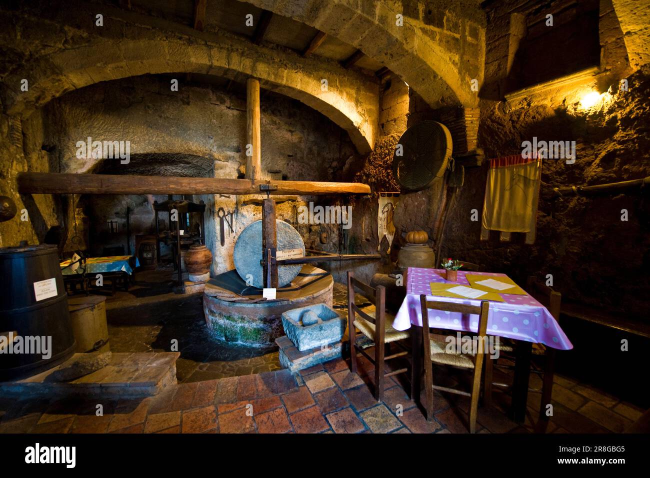 Antico Frantoio Restaurant, Civita Di Bagnoregio, Lazio, Italy Stock ...