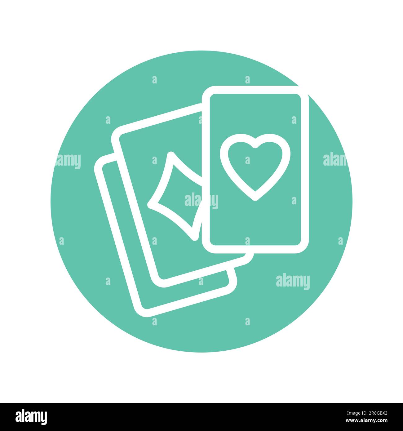 Playing cards color line icon. Isolated vector element. Outline ...