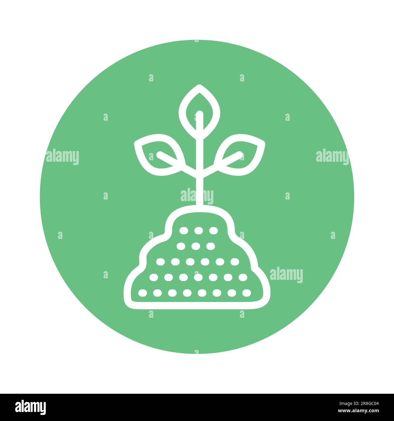 Plant in soil color line icon. Isolated vector element. Outline ...