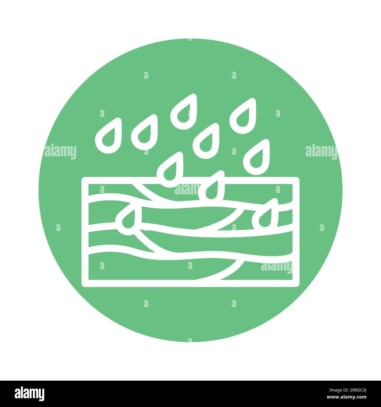 Watering soil color line icon. Isolated vector element. Outline ...