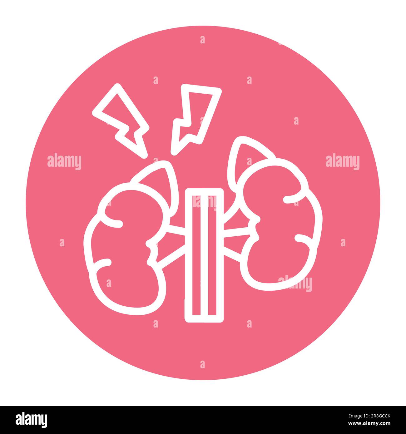 Addisons Disease Color Line Icon Isolated Vector Element Outline