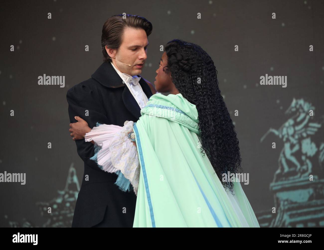 London, UK. Matt Baker and Paige Blankson in the musical Phantom of the ...