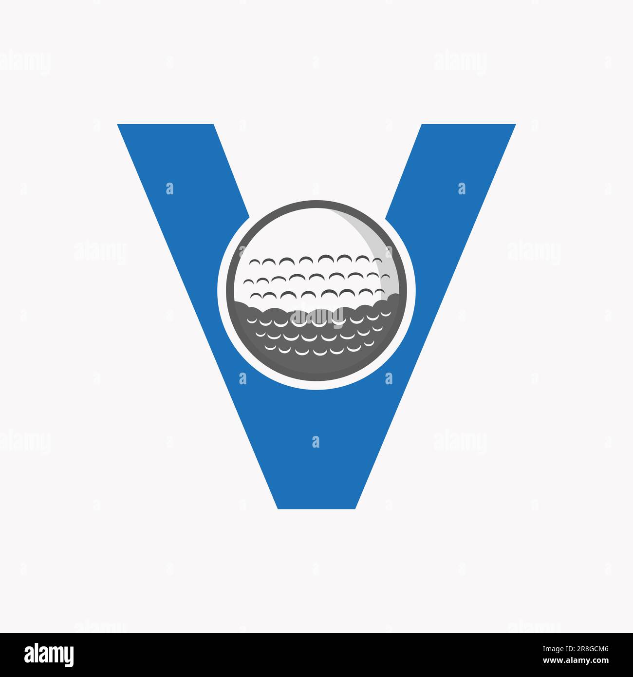 Golf Logo On Letter V. Initial Hockey Sport Academy Sign, Club Symbol ...