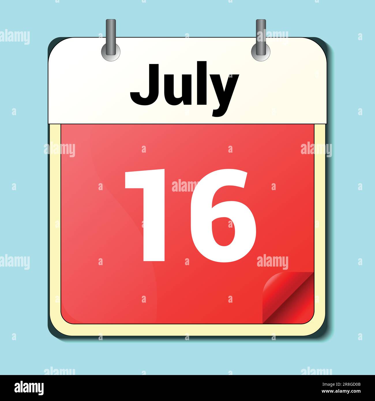 day on the calendar, vector image format, JULY 16 Stock Vector Image ...