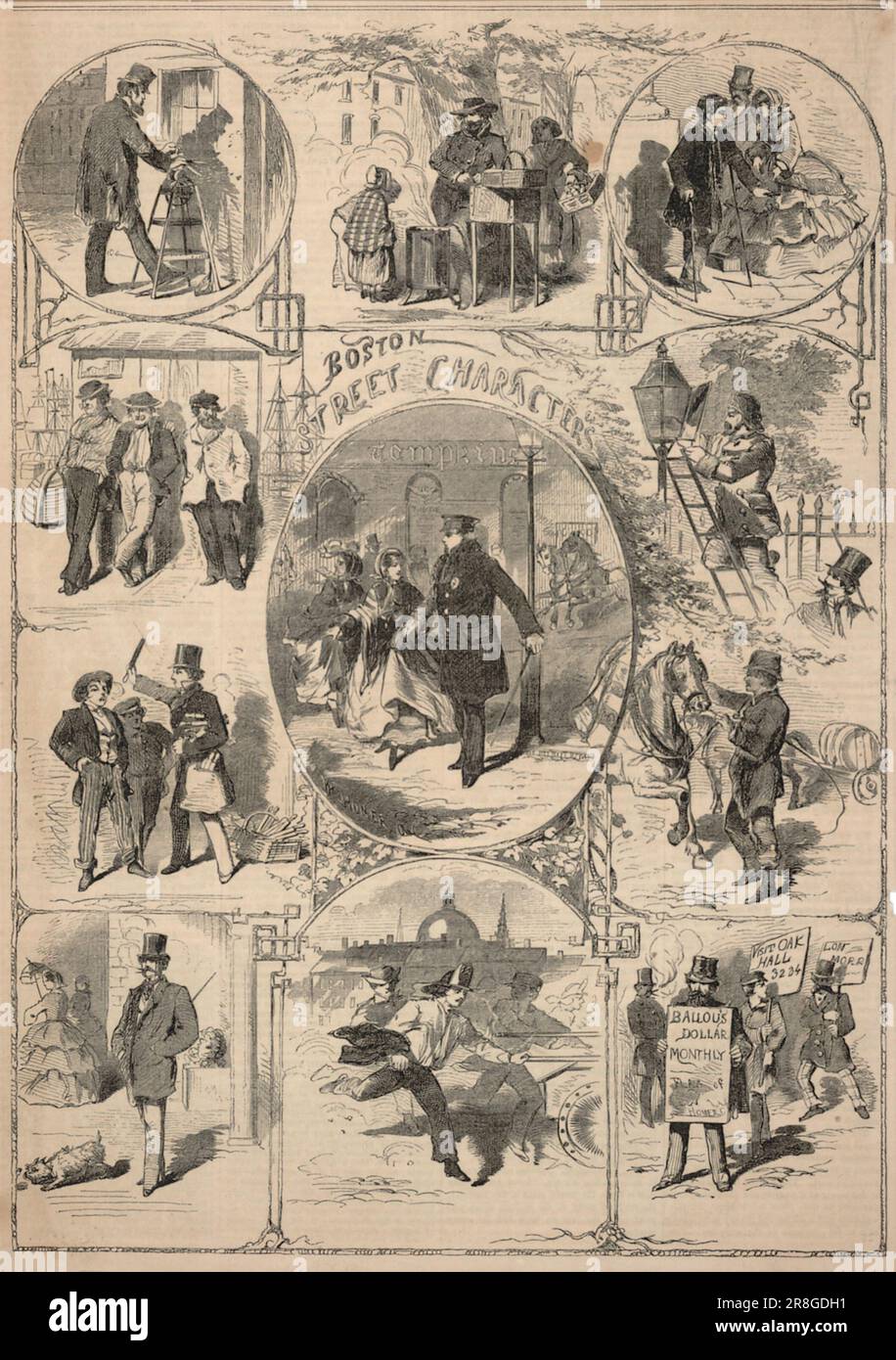 Boston Street Characters, from Ballou's Pictorial Drawing-Room Companion, July 9, 1859 1859 by ...