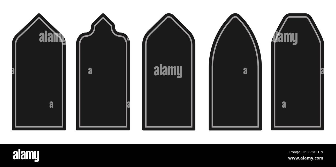 Shape islamic window. Arabian muslim arch with simple geometric shapes ...