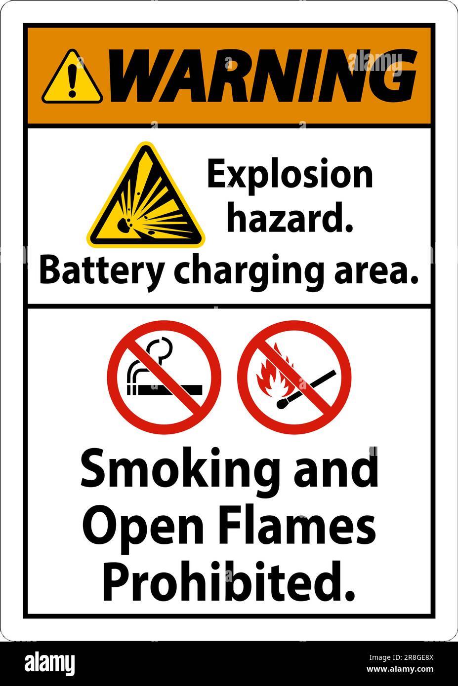Warning Sign Explosion Hazard, Battery Charging Area, Smoking And Open ...
