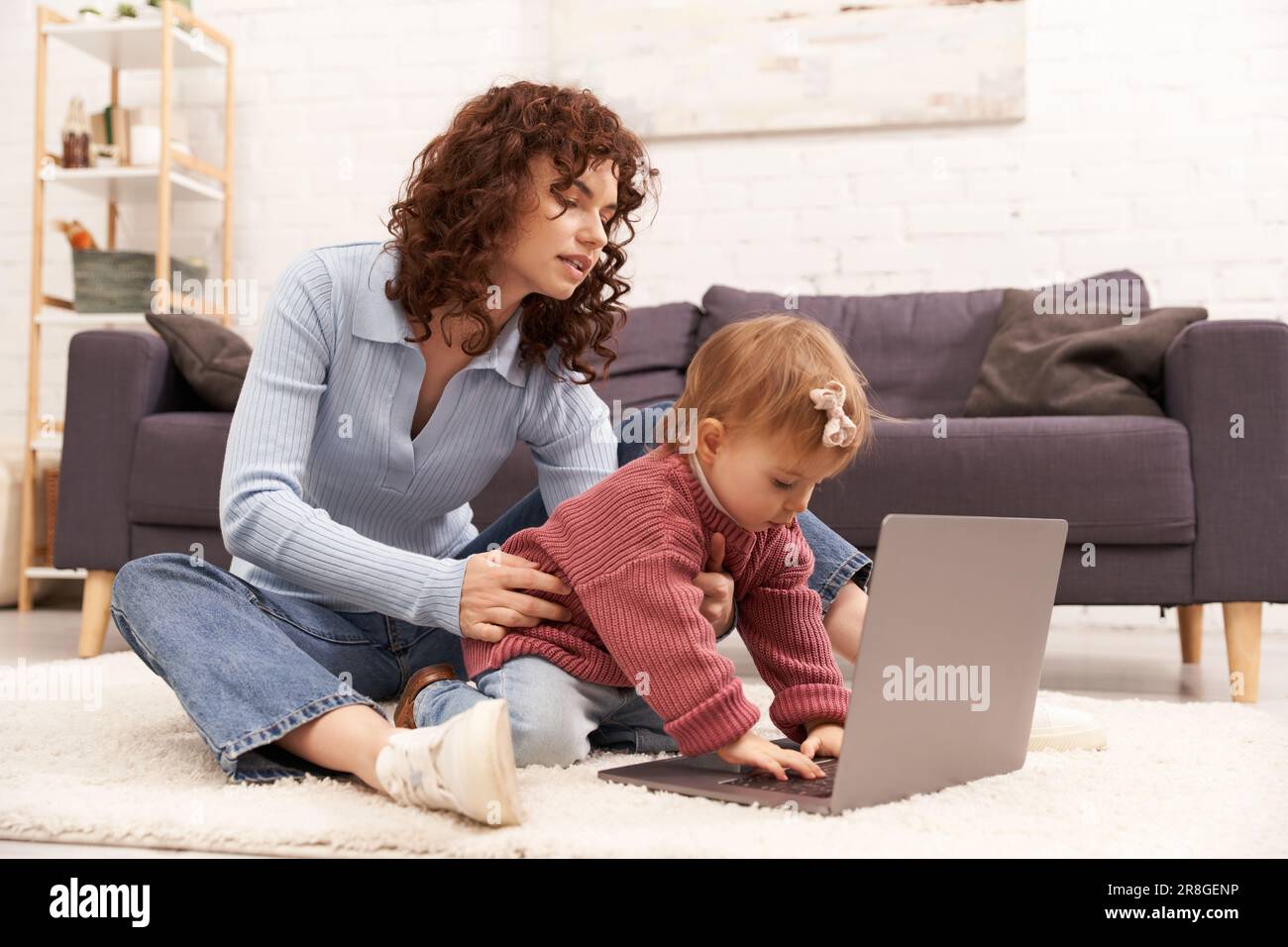 modern working parent, engaging with child, balancing work and life ...