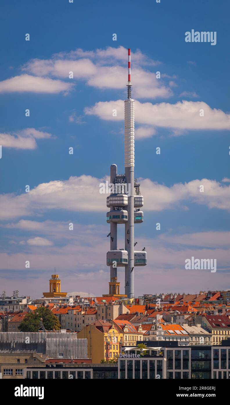 PRAGUE, CZECH REPUBLIC, EUROPE - Zizkov Television Tower, a 216m ...