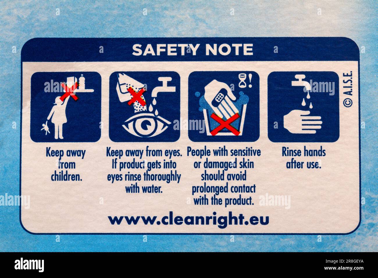 Safety Note on box of Persil Non Bio gentle next to sensitive skin ...