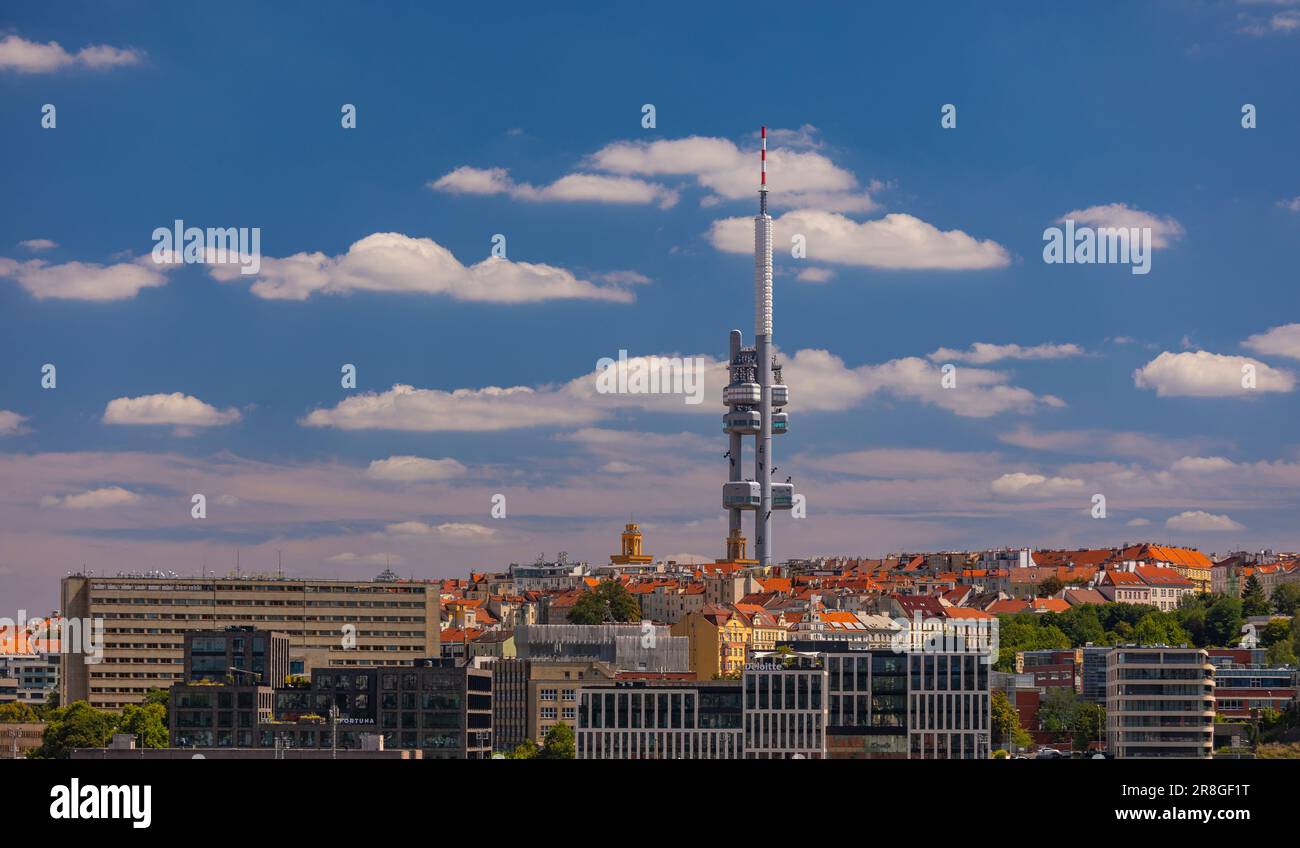 PRAGUE, CZECH REPUBLIC, EUROPE - Zizkov Television Tower, a 216m ...