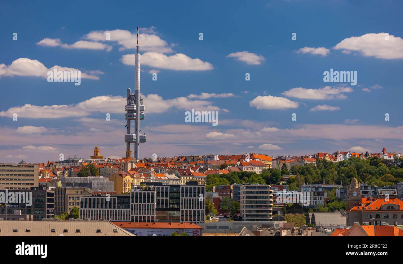 PRAGUE, CZECH REPUBLIC, EUROPE - Zizkov Television Tower, a 216m ...