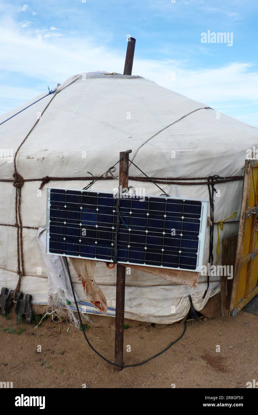 Solar Panel, Traditional House, Ger, Mongolia Stock Photo - Alamy