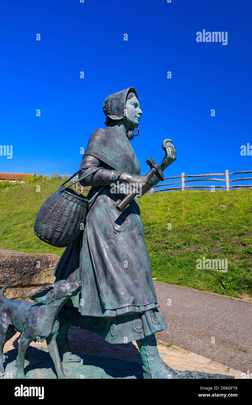 The statue of famous fossil hunter Mary Anning by Denise Dutton at Lyme ...