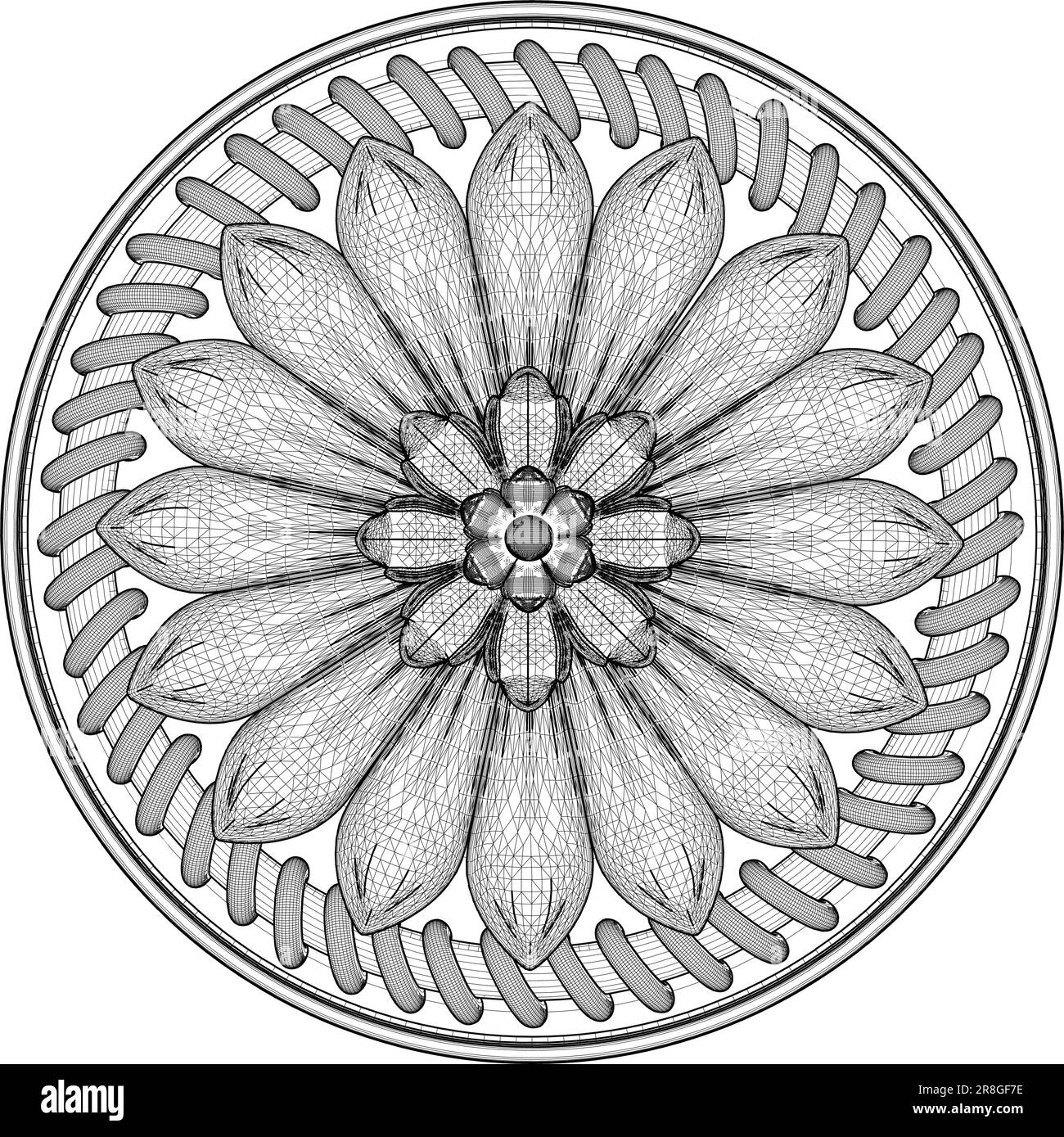 Rosette Ornament Decoration Vector. Illustration Isolated On White ...
