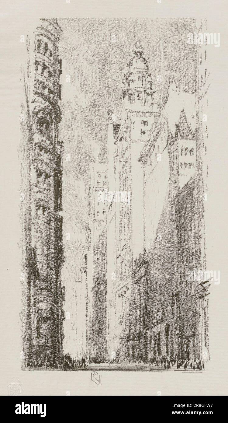 Broadway Towers (from portfolio, Lithographs of New York in 1904) 1905 ...