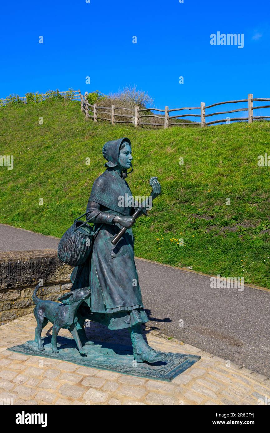 The statue of famous fossil hunter Mary Anning by Denise Dutton at Lyme ...