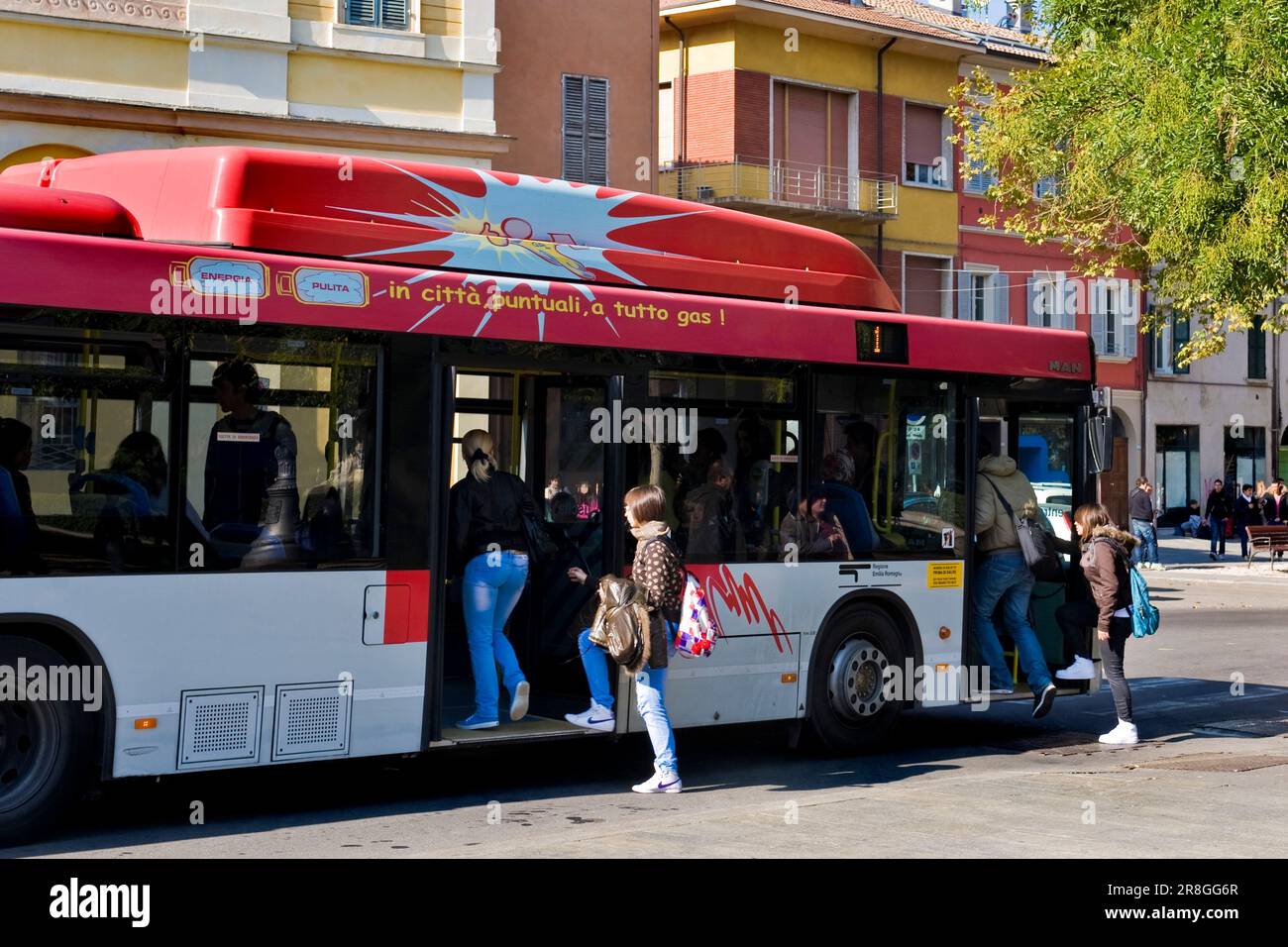 School Bus Station, Reggio Emilia, Italy Stock Photo - Alamy