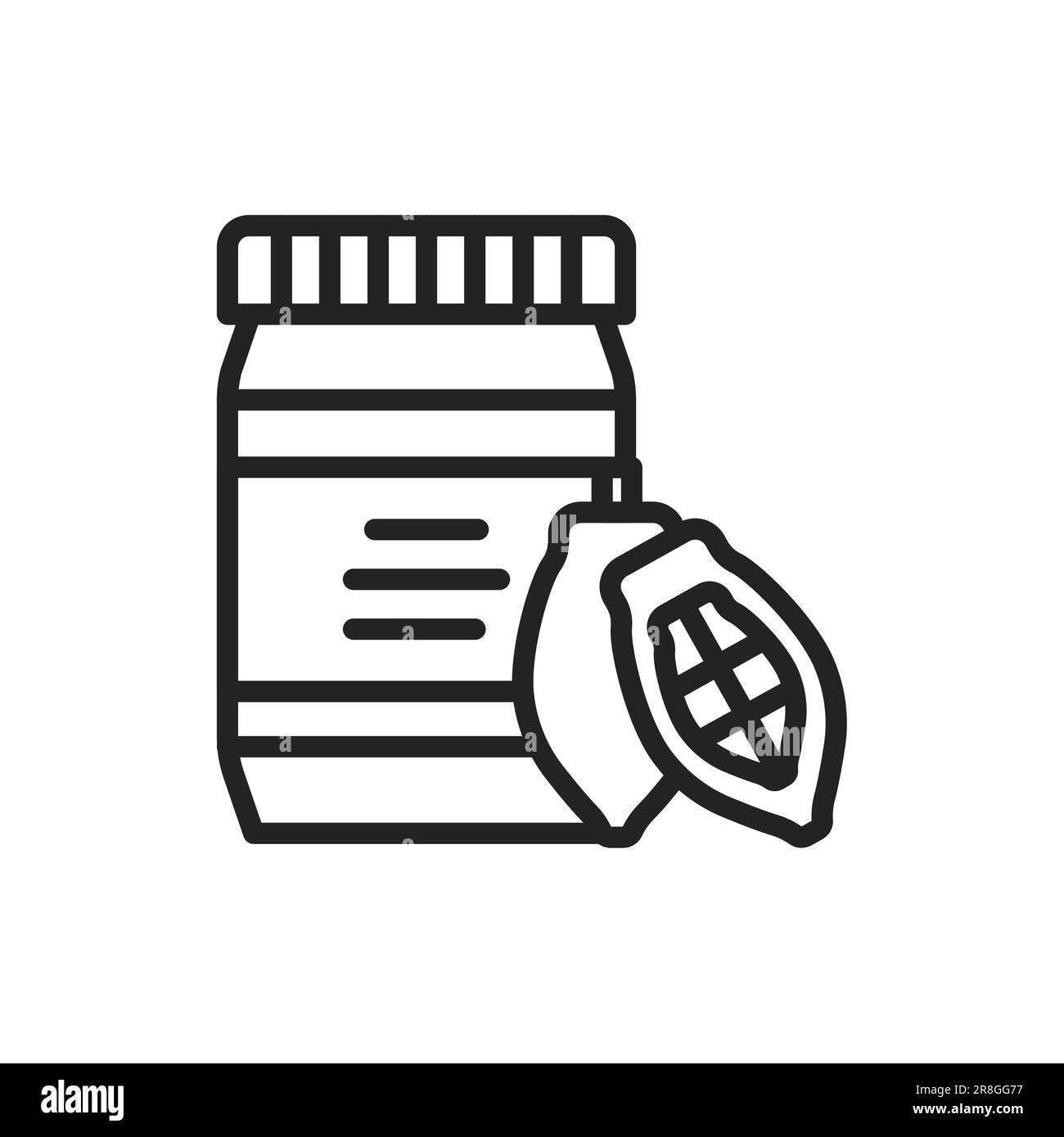 Cacao paste color line icon. Isolated vector element. Outline pictogram ...