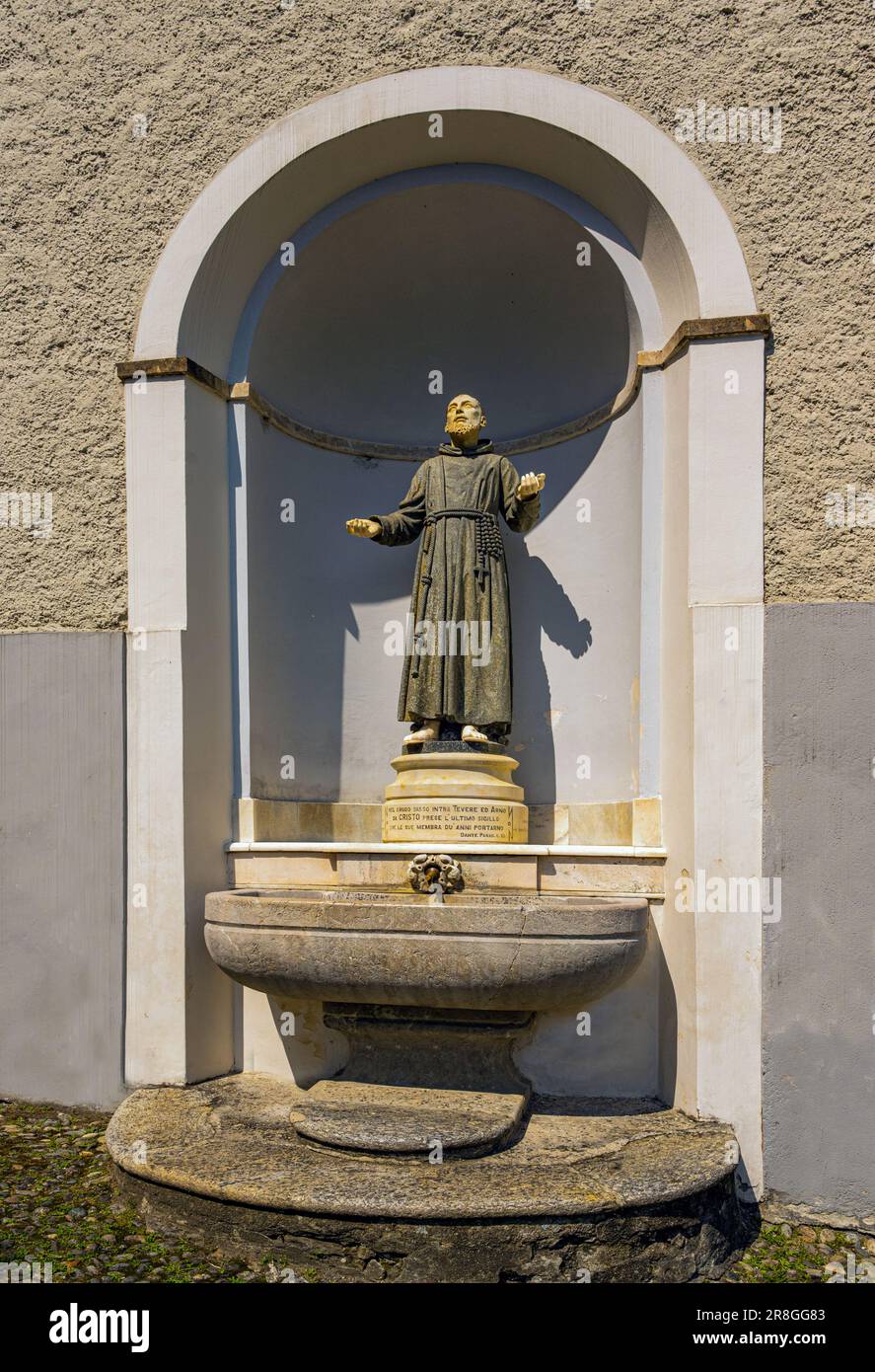 Cloister courtyard of capuchin monastery, pilgrimage church Madonna del ...