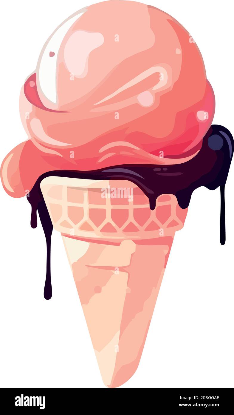Melting ice cream icon flat hi-res stock photography and images - Alamy