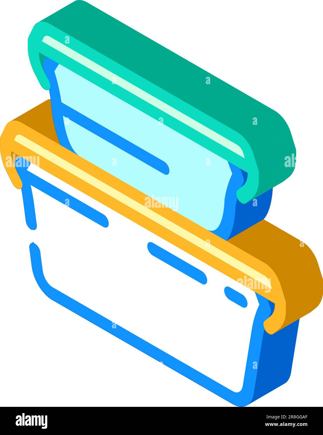 lunch box glass meal isometric icon vector illustration Stock Vector ...