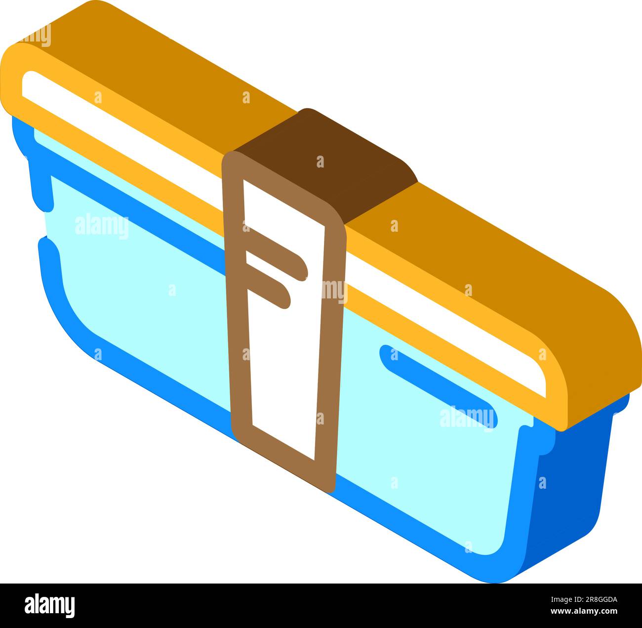 lunch box glass food isometric icon vector illustration Stock Vector ...